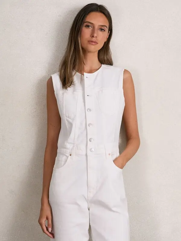 Paige Cirie Denim Straight Leg Jumpsuit