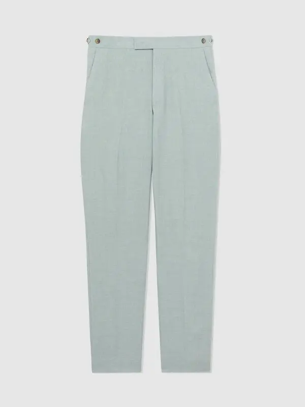 REISS Warner Linen Slim-fit Suit Trousers - Ocean Green