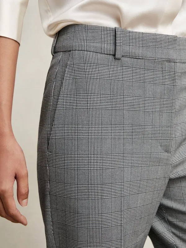 REISS Brooklyn Petite Check Slim-fit Suit Trousers