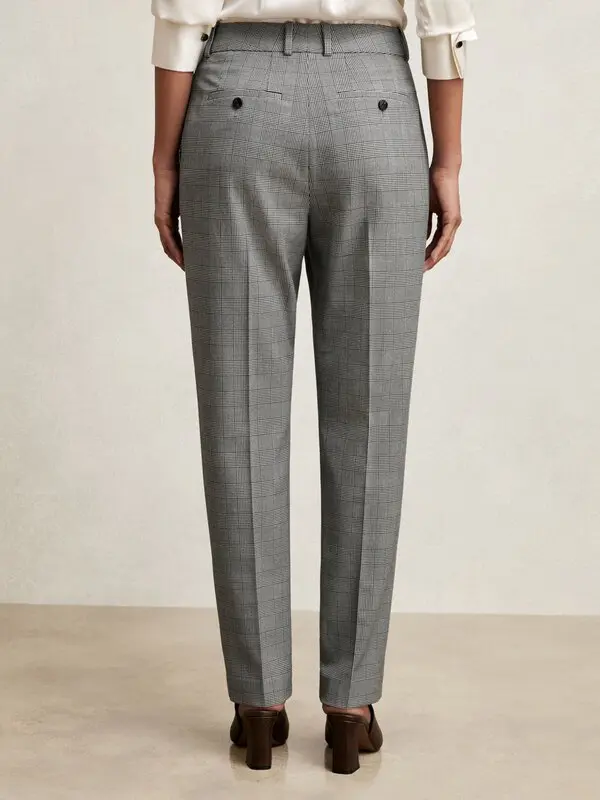 REISS Brooklyn Petite Check Slim-fit Suit Trousers