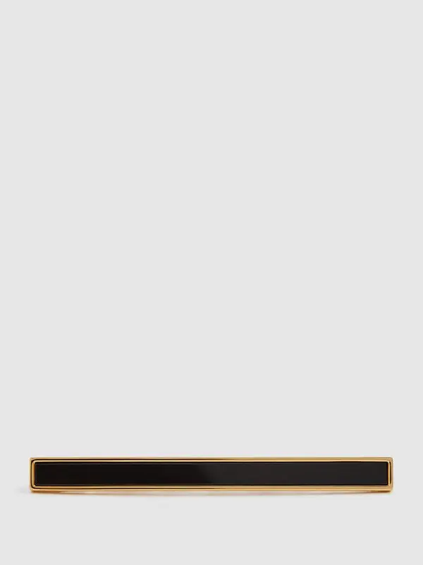 REISS Ardley Stone Insert Tie Bar - Gold