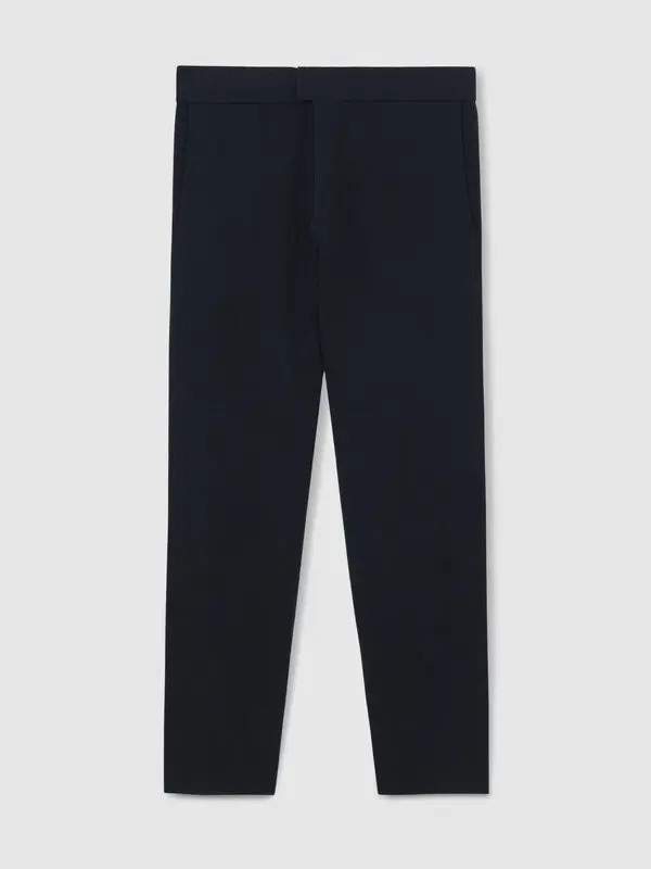 REISS Arthur Tapered-fit Knitted Trousers - Navy