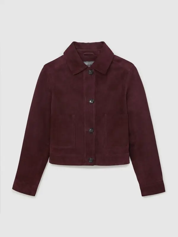 REISS Sonny Suede Button-through Jacket