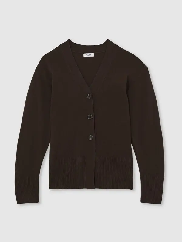 REISS Wool-blend Fitted Cardigan