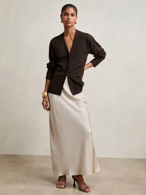REISS Wool-blend Fitted Cardigan