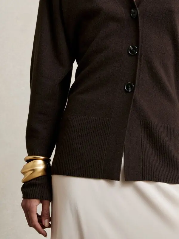 REISS Wool-blend Fitted Cardigan