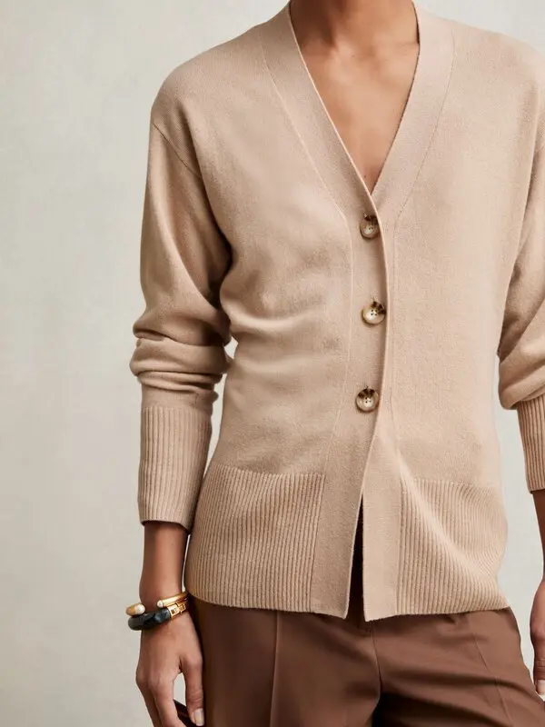 REISS Wool-blend Fitted Cardigan