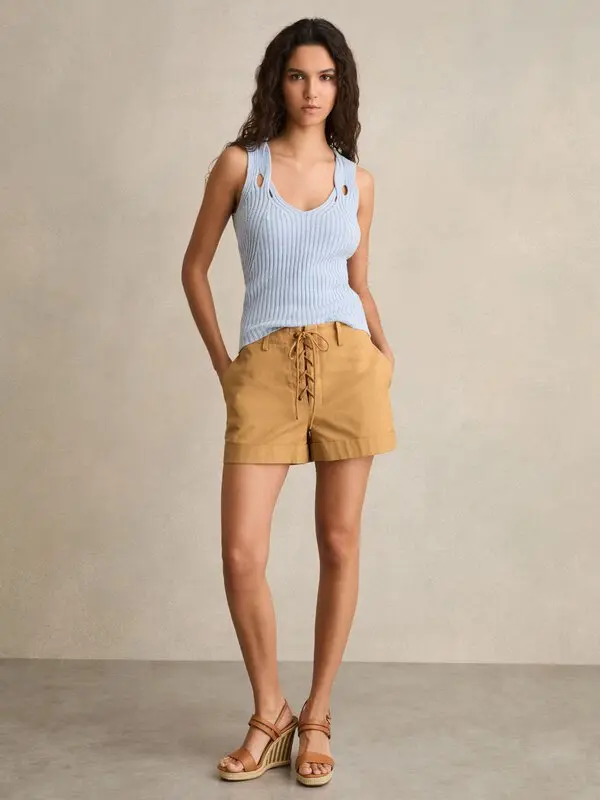 REISS Cotton Lace-up Shorts