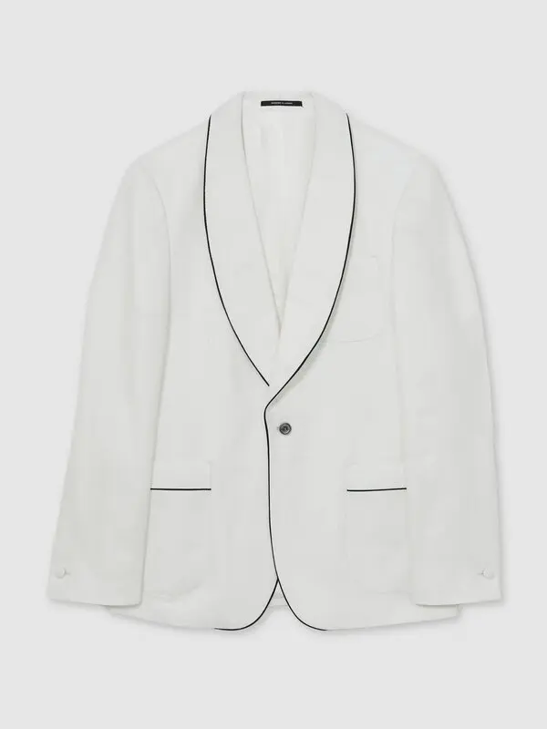 REISS Caprio Single-breasted Linen Blazer