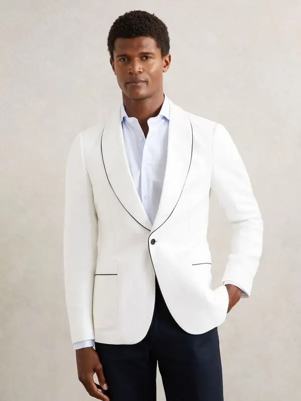 REISS Caprio Single-breasted Linen Blazer