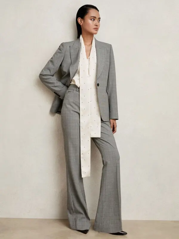 REISS Brooklyn Single-breasted Checked Blazer