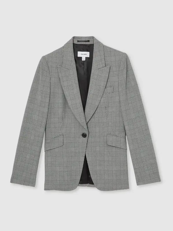 REISS Brooklyn Single-breasted Checked Blazer