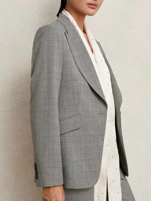 REISS Brooklyn Single-breasted Checked Blazer