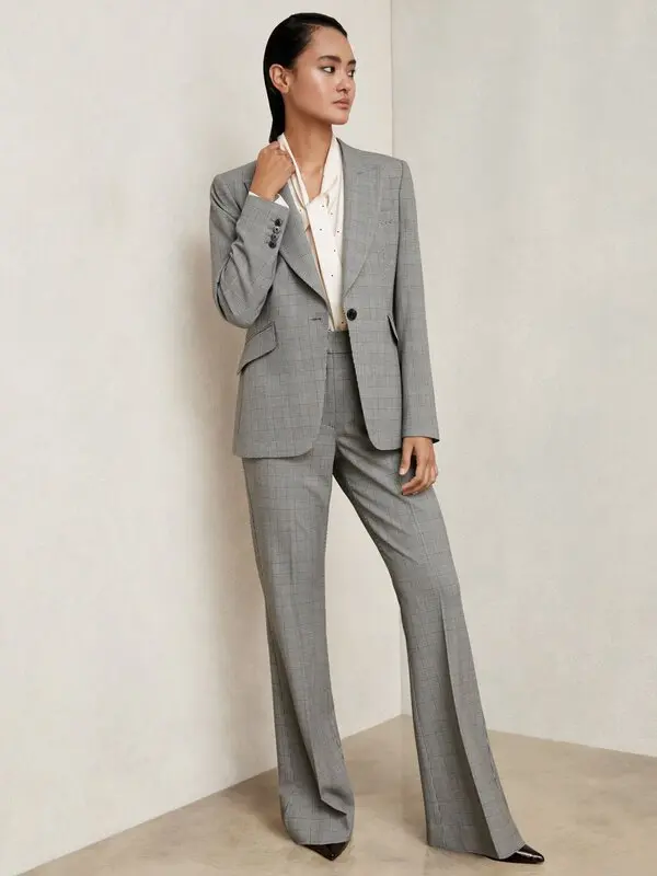 REISS Brooklyn Single-breasted Checked Blazer