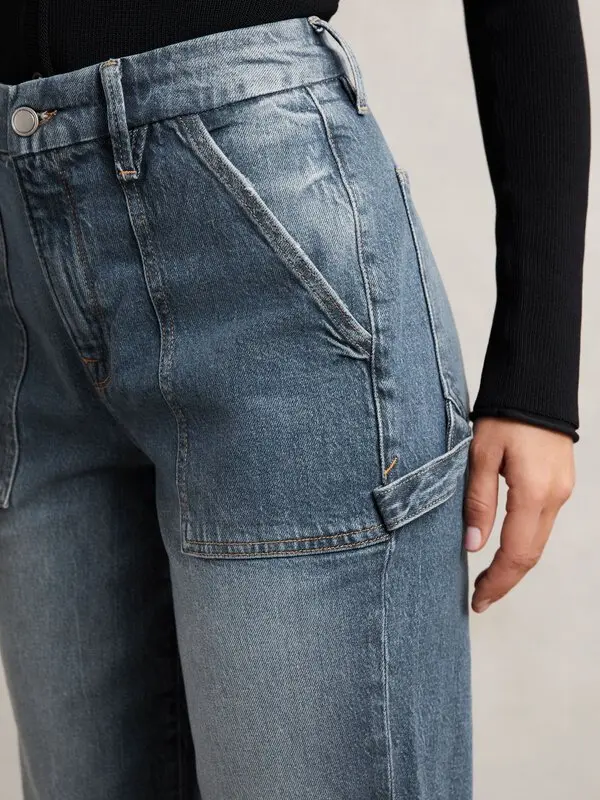 Good American Cuffed Straight-leg Jeans