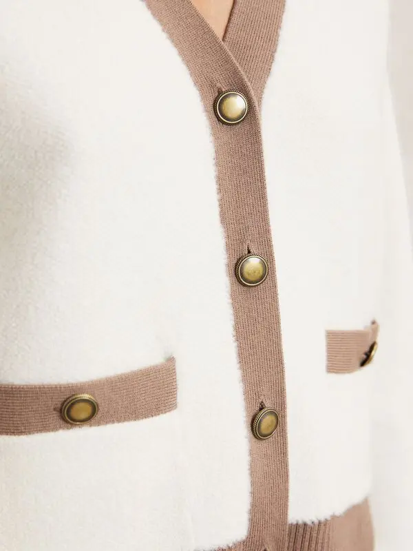 REISS Olli Colourblock Wool Cardigan