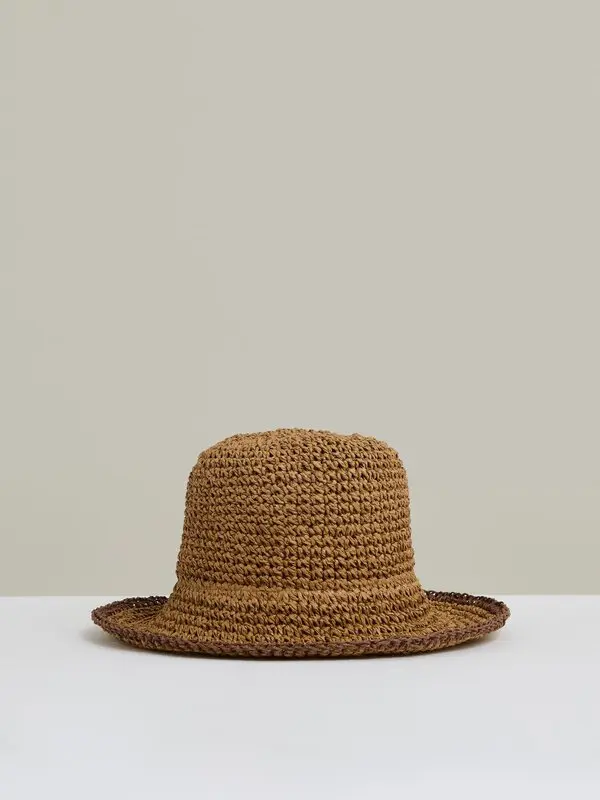 REISS Enziya Straw Sun Hat - Tan