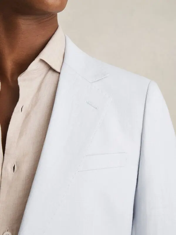 REISS Kin Slim Fit Single Breasted Linen Blazer