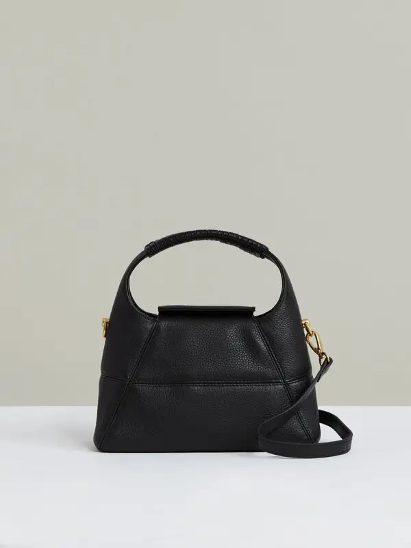 REISS Grained Leather Crossbody Bag