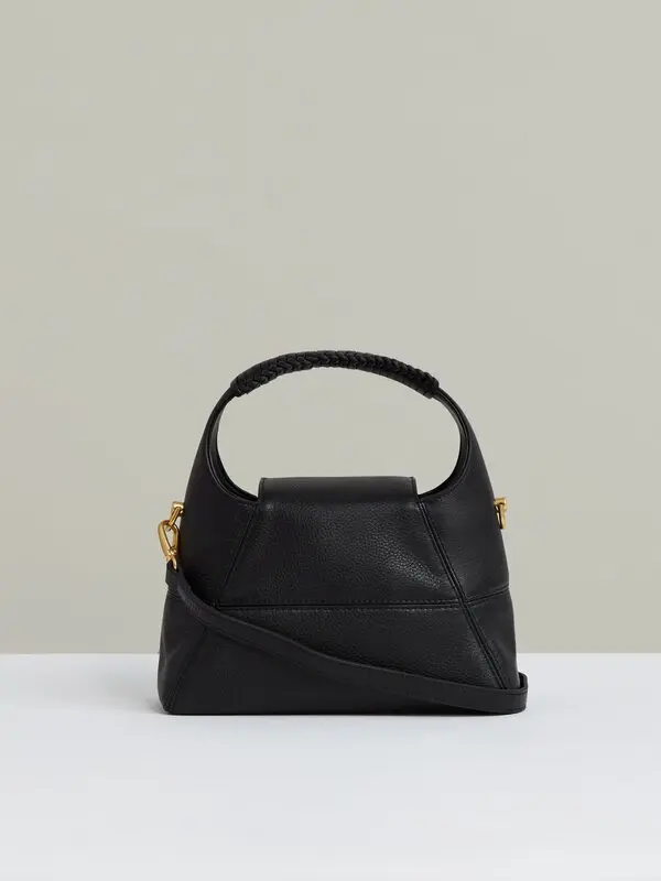 REISS Grained Leather Crossbody Bag