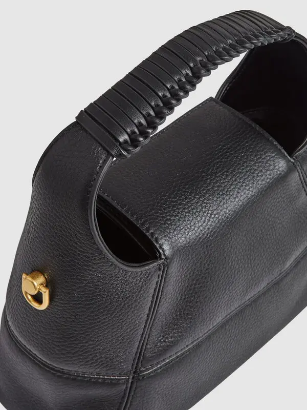 REISS Grained Leather Crossbody Bag