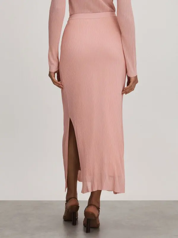 Anna Quan Ribbed Knit Midi Skirt