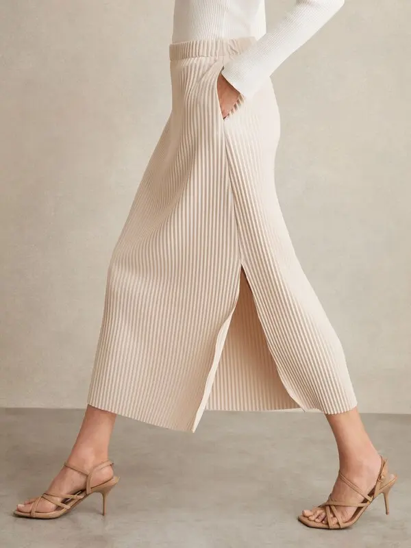 REISS Pippa Pleated Midi Skirt