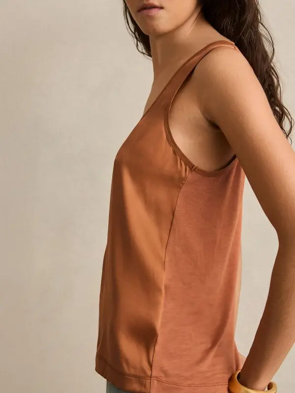 REISS Ruby Silk-front Cami Top