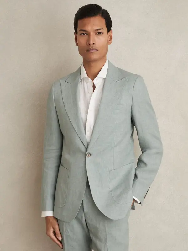 REISS Warner Linen Single-breasted Suit Blazer Slim-fit