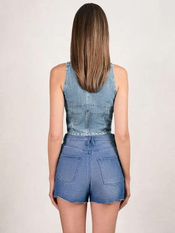 Good American Studded Denim Vest