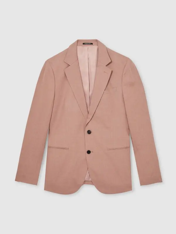 REISS Kin Single-breasted Linen Suit Blazer Slim Fit