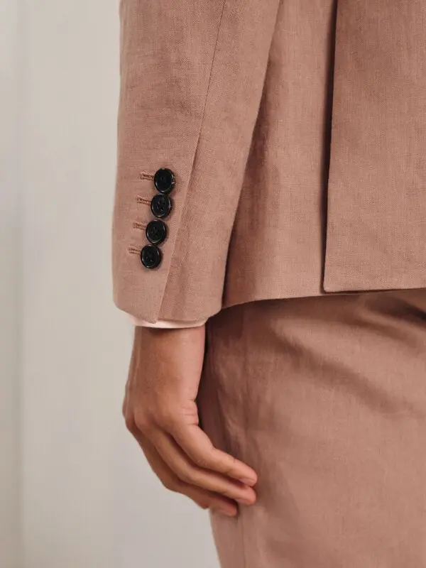 REISS Kin Single-breasted Linen Suit Blazer Slim Fit