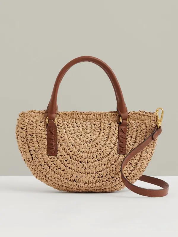 REISS Raffia Woven Cross-body Bag