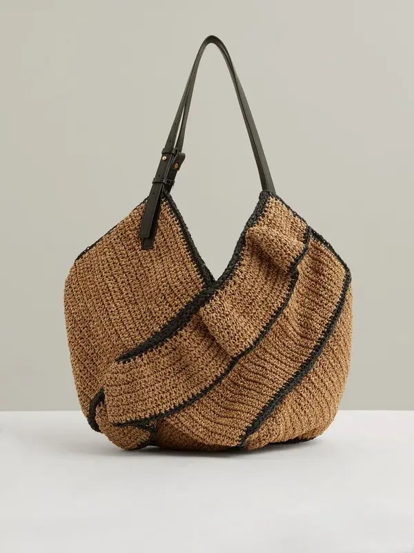 REISS Olescha Raffia Ruffle Tote Bag