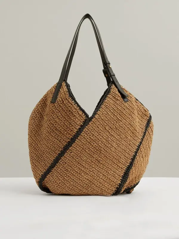 REISS Olescha Raffia Ruffle Tote Bag