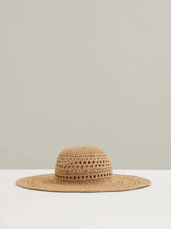 REISS Rosie Straw Sun Hat - Natural