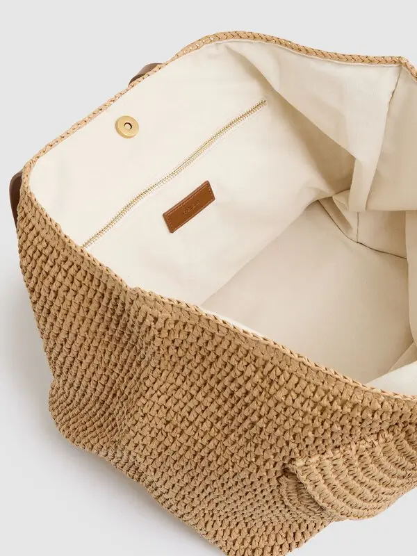 REISS Aurora Raffia Tote Bag