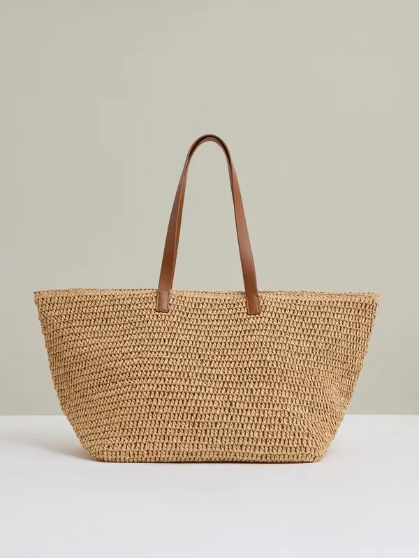 REISS Aurora Raffia Tote Bag