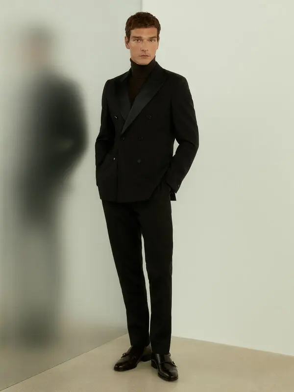 REISS Slim Fit Wool Roll Neck Jumper - Dark Bordeaux