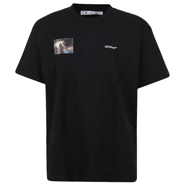 Off-White Caravaggio Angel Short Sleeve Over Tee Shirt - Black