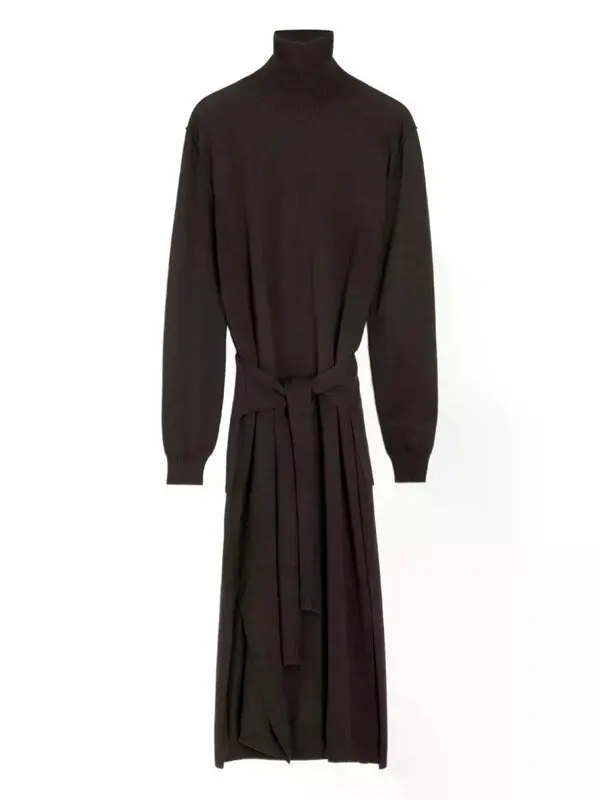 Lemaire Tie-Waist Knitted Dress - Brown - 50% Off | Editorialist