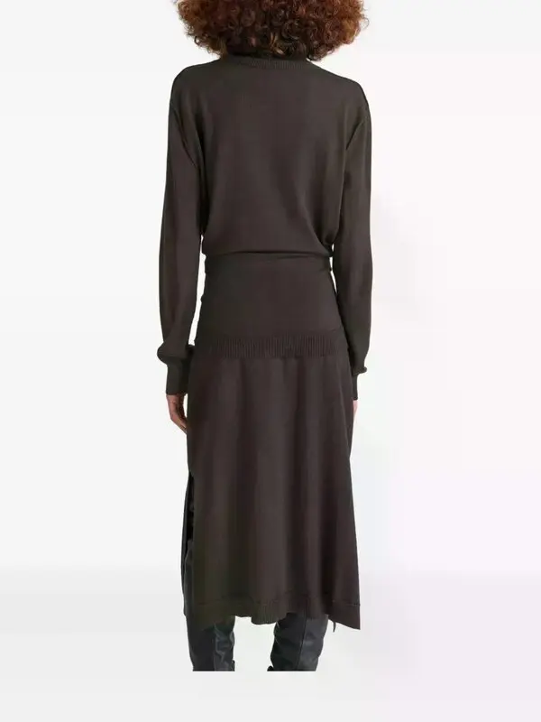 LEMAIRE Tie-waist Knitted Dress - Brown
