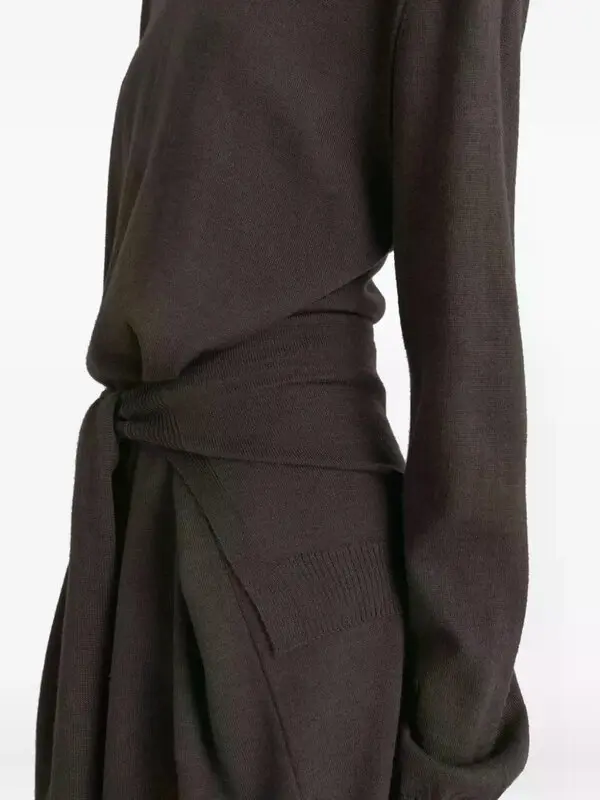 LEMAIRE Tie-waist Knitted Dress - Brown