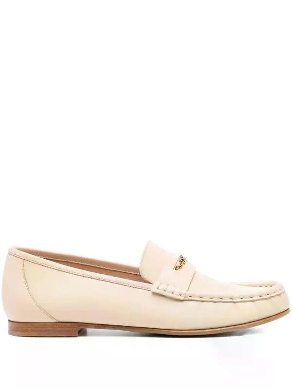 Chloé Leather Penny Loafers - Neutrals