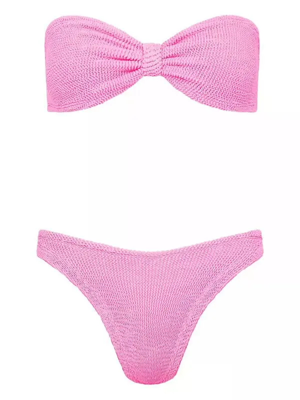 Hunza G Jean Bandeau Textured Bikini - Pink