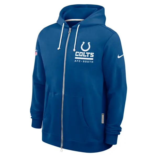 Nike Indianapolis Colts Utility Player Sideline Dri-fit Nfl Full-zip Hoodie - Blue