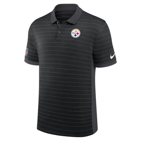 Nike Pittsburgh Steelers Sideline Victory Stripe Dri-fit Nfl Polo - Black