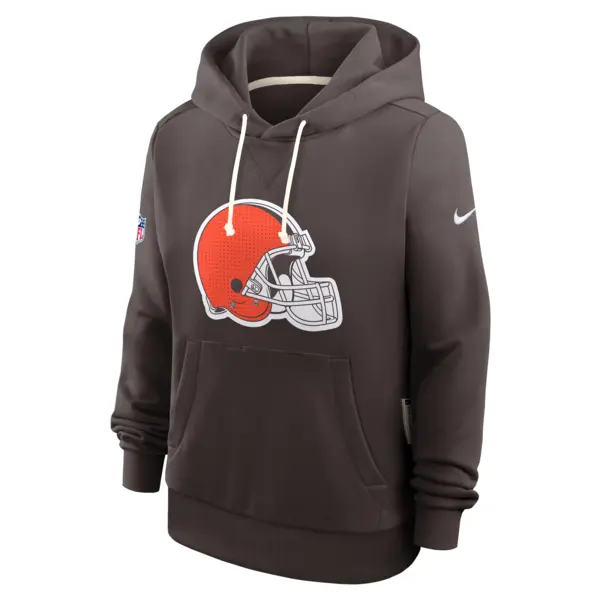 Nike Cleveland Sideline Dri-fit Nfl Pullover Hoodie - Brown