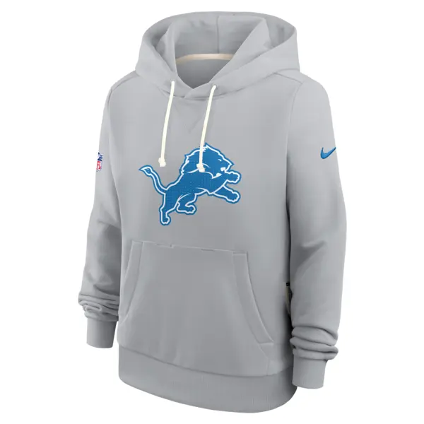 Nike Detroit Lions Sideline Dri-fit Nfl Pullover Hoodie - Grey