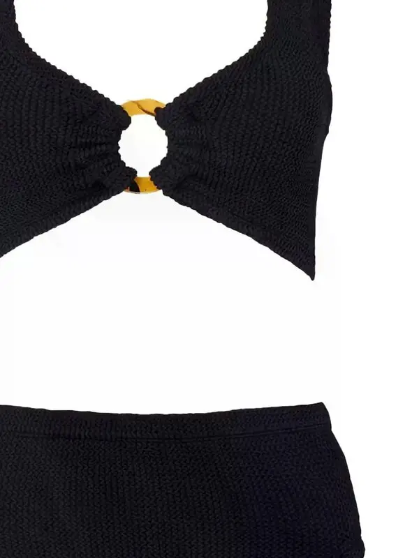 Hunza G Ring-detail High-rise Bikini - Black